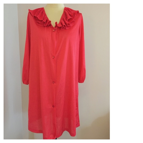 Vintage | Intimates & Sleepwear | Vintage Movie Star Red Nylon Ruffle ...